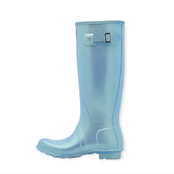 Hunter | Shoes | Hunter Nebula Wellies Light Blue Tall Rain Boots ...